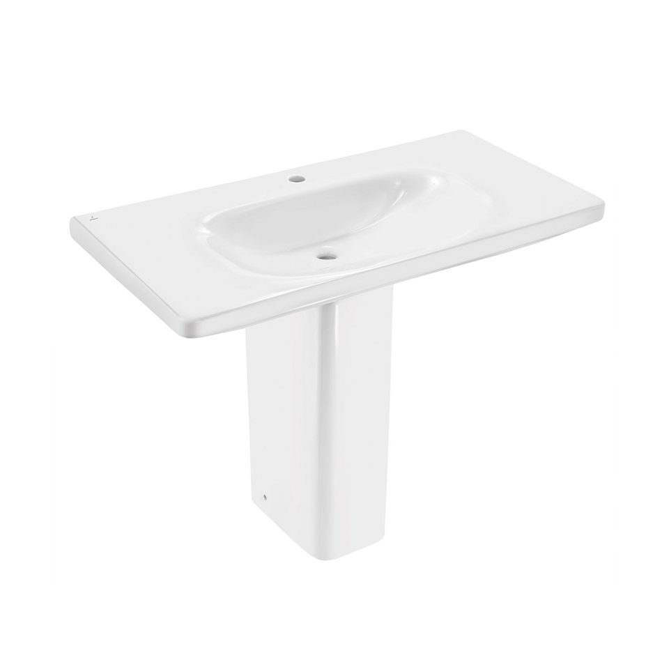 Jaquar Wall Hung Basin with Full Pedestal (LAS-WHT-91805) - Jaquar ...